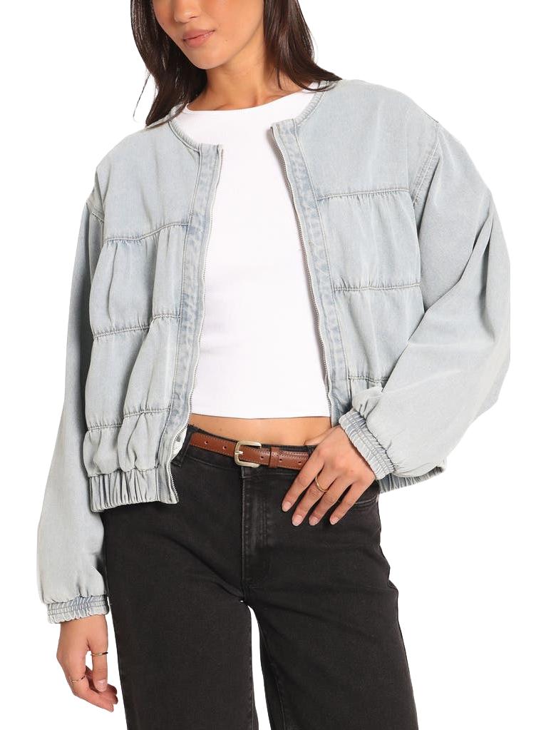PETAL & PUP Petal & Pup Gretal Denim Bomber Jacket